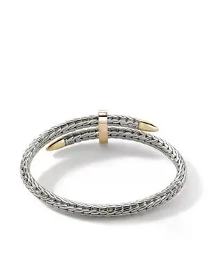 John Hardy Sterling And 14k Yellow Gold Spear Flex Diamond Bracelet - Silver