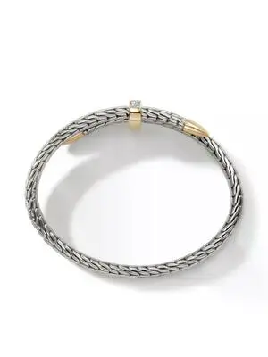 John Hardy Sterling And 14k Yellow Gold Spear Flex Diamond Bracelet - Silver