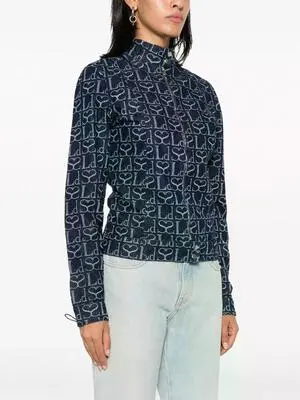 LUDOVIC DE SAINT SERNIN Monogram Print Denim Jacket