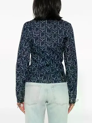 LUDOVIC DE SAINT SERNIN Monogram Print Denim Jacket
