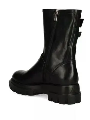 Agl Leather Buckled Boots