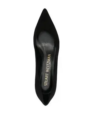 STUART WEITZMAN 35mm Calf Suede Kitten Heel Pumps - Black