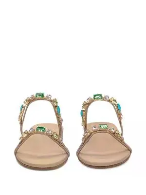 EMANUELA CARUSO CAPRI Crystal Embellished Slip-on Sandals
