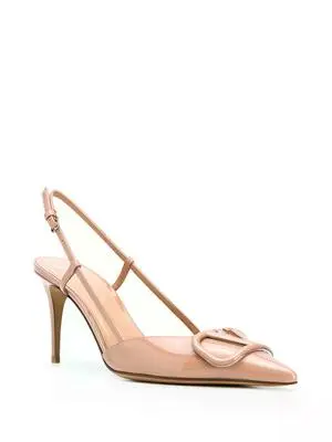 Valentino Garavani Vlogo Signature Patent Leather Slingback Pump 80mm
