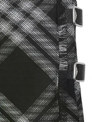 Burberry Checked Wool Wrap Mini Dress