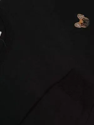 PELO FOUNDATION Dog Appliqué Crew Neck Jumper - Black