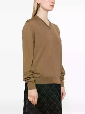 Khaite V-neck Fine Knit Sweater