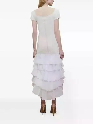 Alejandra Alonso Rojas Cotton Dress With Ruffled High-low Hem