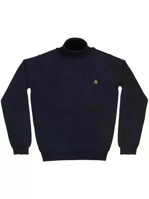 PELO FOUNDATION Dog Appliqué Fine Knit Jumper - Blue