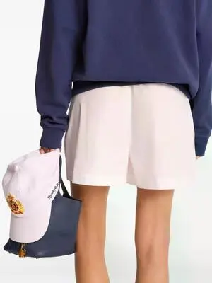 Sporty & Rich Emblem Embroidered Relaxed Fit Shorts