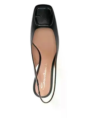 Santoni 55mm Leather Slingback Pumps