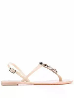 Casadei Embellished Jelly Thong Sandals - Neutrals