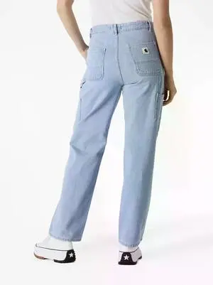 Carhartt Work In Progress High-waisted Straight-leg Jeans With Bleached Effect