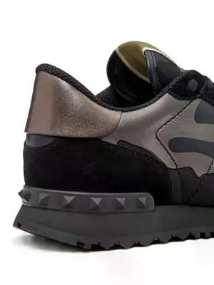 Valentino Garavani Rockrunner Camouflage Noir Metallic Sneakers