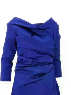 Talbot Runhof Draped Midi Dress