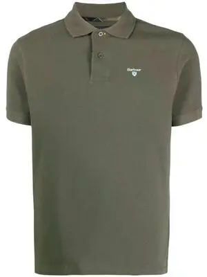 Barbour Tartan-trim Embroidered-logo Polo Shirt - Green