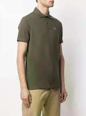 Barbour Tartan-trim Embroidered-logo Polo Shirt