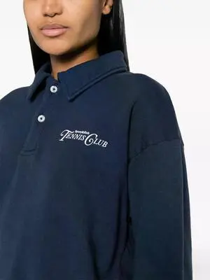 Sporty & Rich Cotton Logo Polo Top