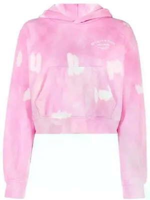 SPORTY & RICH Tie-dye Cotton Hoodie - Pink