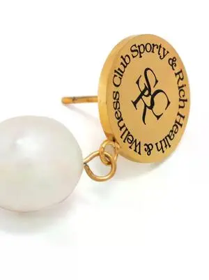 SPORTY & RICH Logo-button Drop Earrings