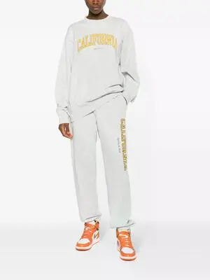SPORTY & RICH California Text Print Cotton Blend Joggers