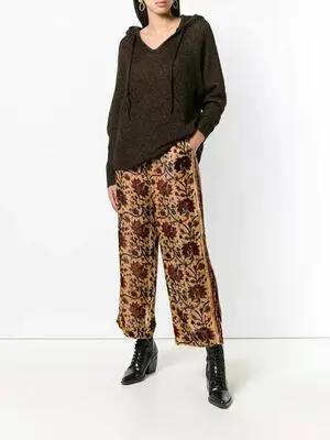 MES DEMOISELLES Bronze Metallic Knitted Hoodie