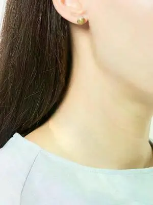 Shihara Half Pearl Earring 135 - Metallic