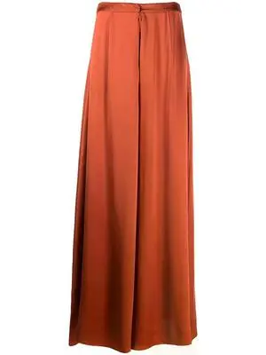 Voz High-waisted Wide-leg Silk Trousers - Red