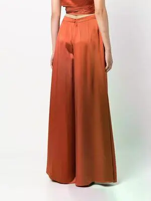 Voz High-waisted Wide-leg Silk Trousers - Red