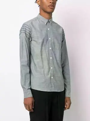PRIVATE STOCK LABS Embroidered-detail Linen Shirt