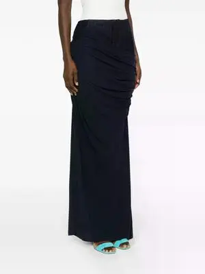 Christopher Esber Wrapped Denim-trim Maxi Skirt