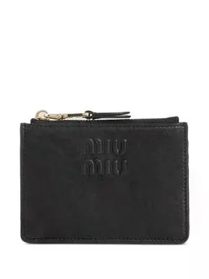 Miu Miu Embossed-logo Card Holder Black