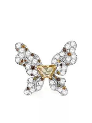 HYT JEWELRY 18k White Gold Butterfly Diamond Ring - Silver