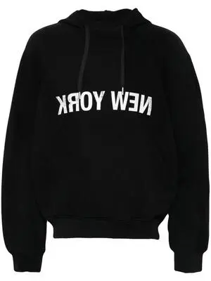 Helmut Lang Logo-print Hoodie - Black