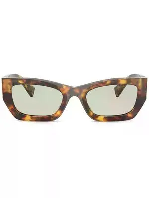Miu Miu Logo-lettering Sunglasses - Brown