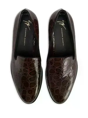 GIUSEPPE ZANOTTI Gatien Crocodile-effect Leather Loafers