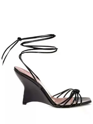 Philosophy Di Lorenzo Serafini Patent Leather Wedge Sandals - Black