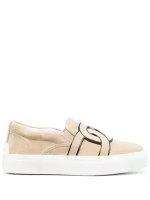 TOD'S Calf Suede Slip-on Sneakers - Neutrals