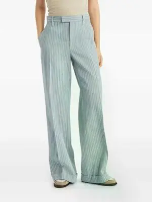 Brunello Cucinelli Pinstriped Wide-leg Trousers