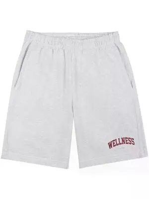 SPORTY & RICH Wellness Logo-print Shorts - Grey