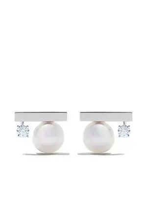 TASAKI 18kt White Gold Pearl And Diamond Earrings