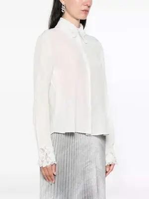 Ermanno Scervino Lace Collar Silk Shirt