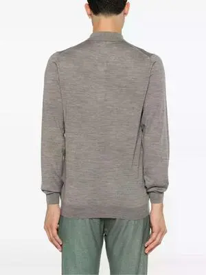Fedeli Fine-knit Polo Shirt - Grey