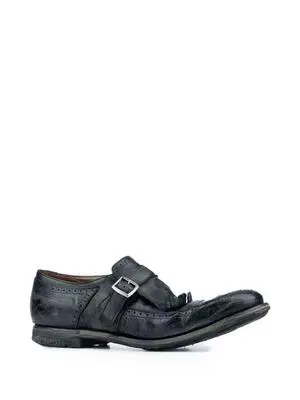 Church's Leather Monk Strap Shoes With Fringe Detailing - Black