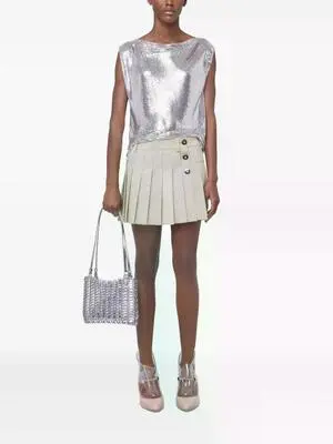 Rabanne Pleated Mini Skirt - Neutrals