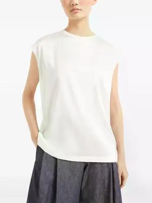 Brunello Cucinelli Monili-embellished Satin T-shirt