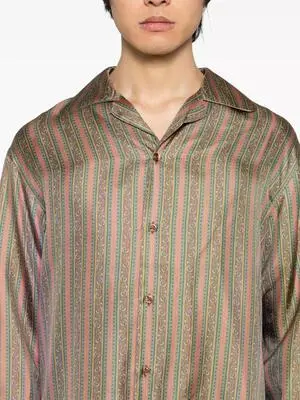 Drole De Monsieur La Chemise Rayure Fleuries Shirt - Pink