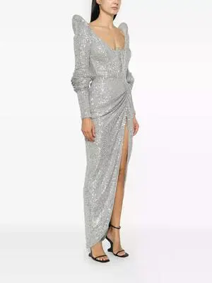 MITILIANE COUTURE Silver-tone Sequinned Gown