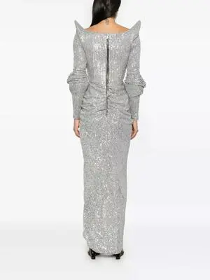 MITILIANE COUTURE Silver-tone Sequinned Gown