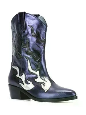 CHIARA FERRAGNI Flame Western Boots - Blue